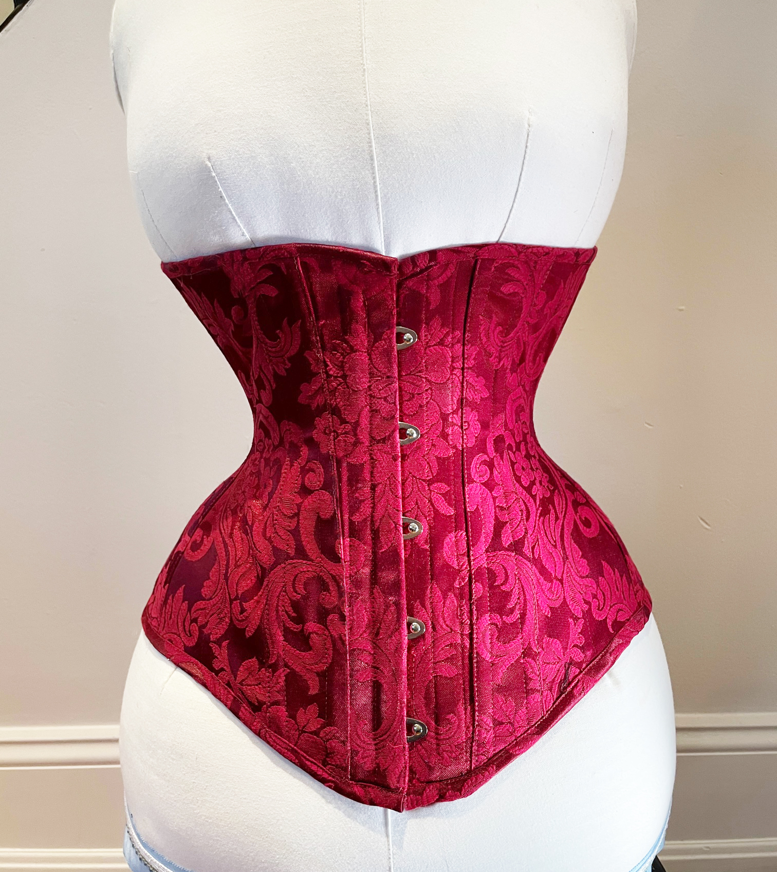 Red Vintage Brocade Victorian Underbust 20 Ultra Curve Starkers
